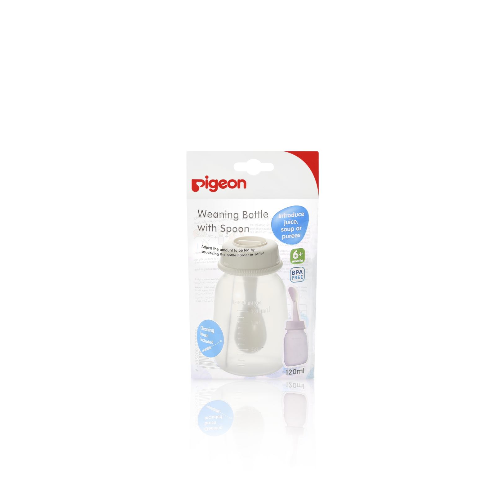 Weaning Bottle with Spoon, 120ml - Pigeon