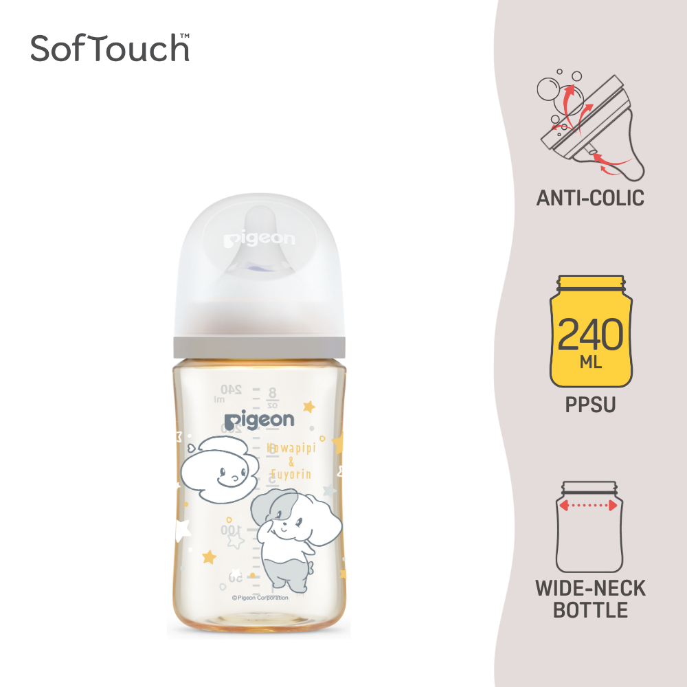 SofTouch™ Wide Neck PPSU Nursing Bottle, Howapipi - Pigeon Malaysia