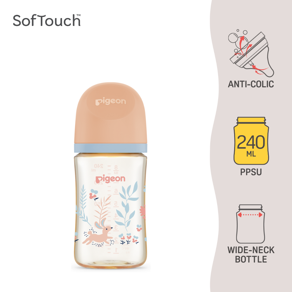 Pigeon SofTouch™ BPP Botol Susu Leher Lebar PPSU Corak Taman | SofTouch ...